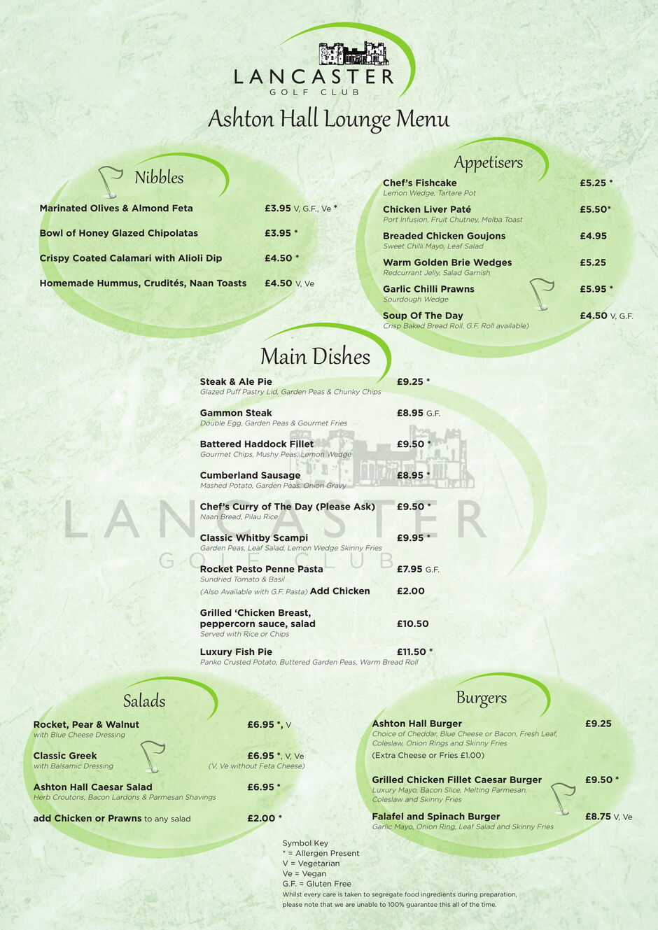 Clubhouse Menu :: Clubhouse Menu at Lancaster Golf Club